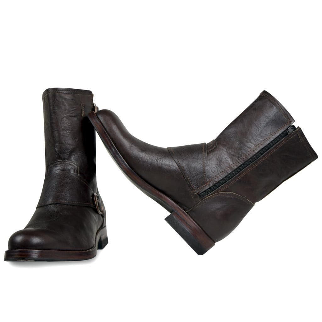 Handmade Leather Biker Boots | Durable Goodyear Welt Motorcycle Riding ...
